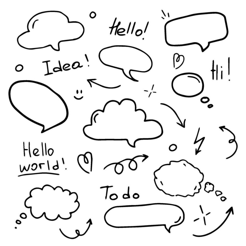 Set of Hand Drawn Comics Style Speech Bubbles. 25754094 Vector Art at ... Set of Hand Drawn Comics Style Speech Bubbles. 25754094 Vector Art at ...
