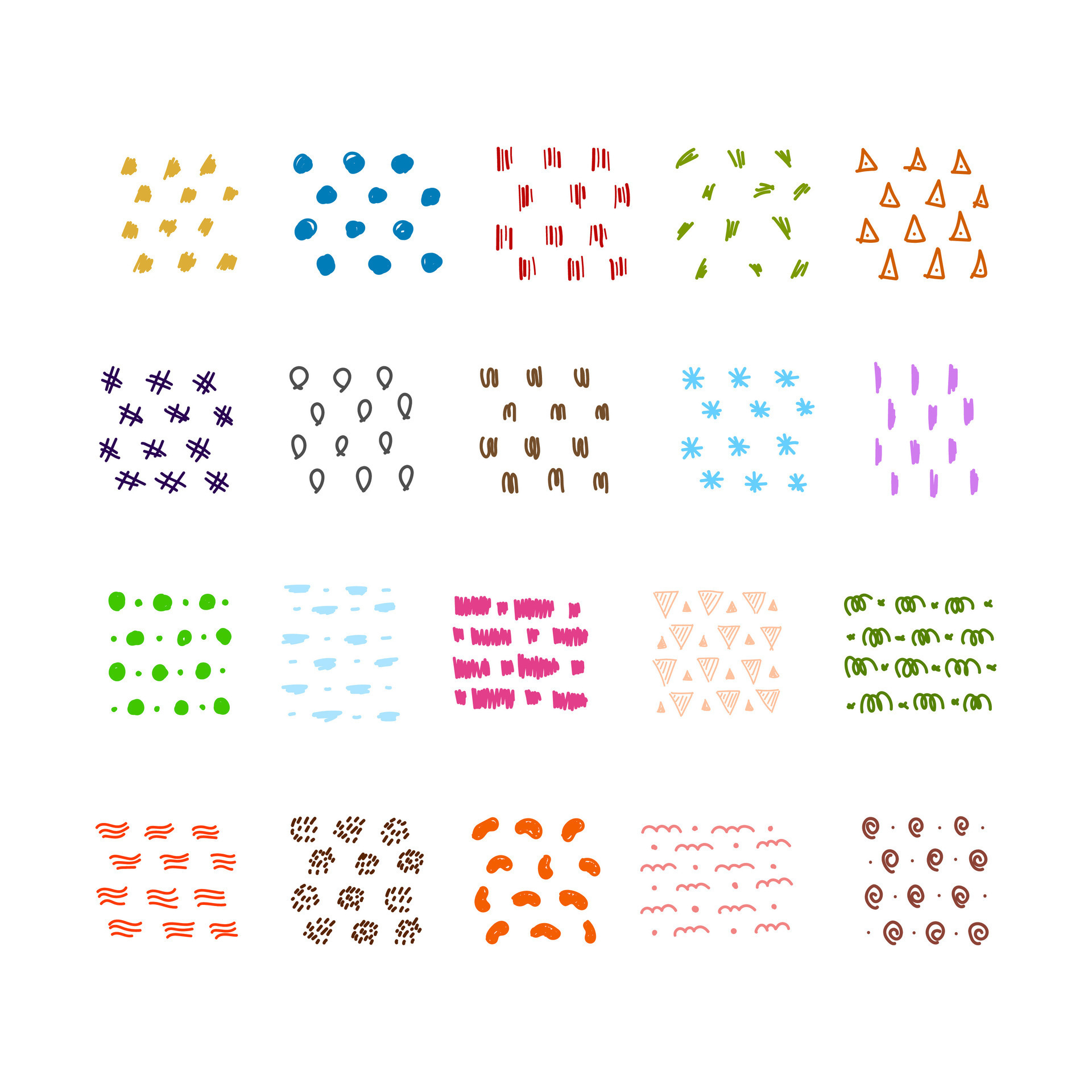 Abstract Seamless Doodle Pattern Various Lines And Shapes Colorful Abstract Seamless Patterns