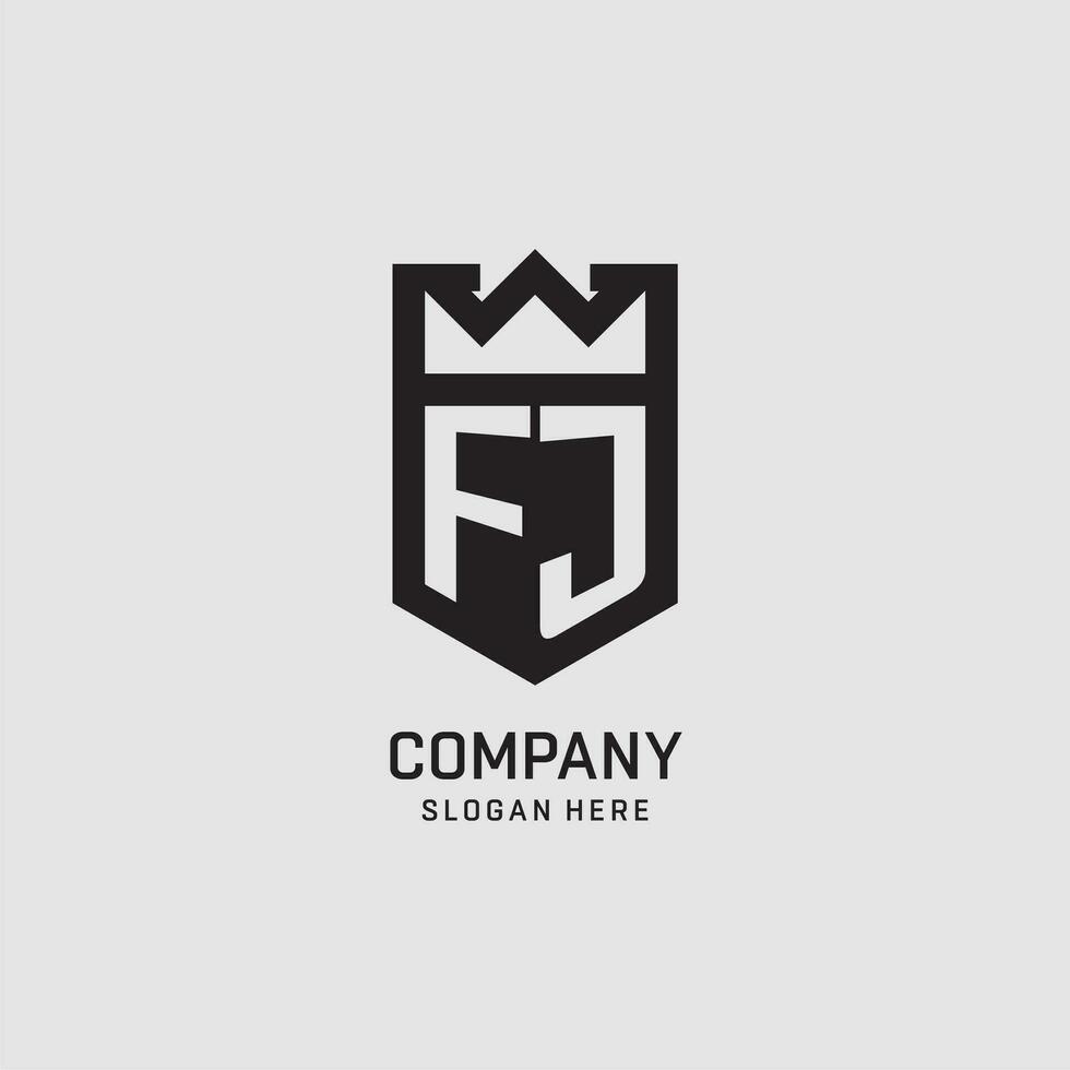 Initial FJ logo shield shape, creative esport logo design 25758451 Vector Art at Vecteezy
