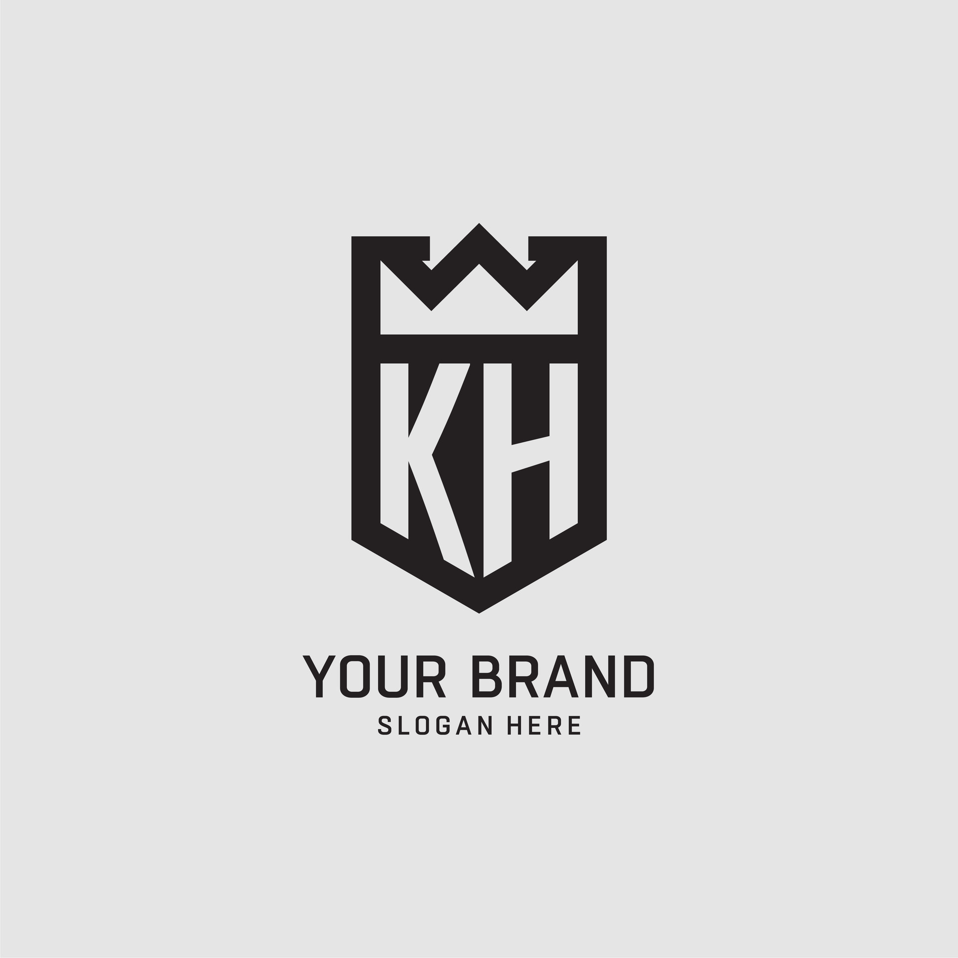 Initial KH logo shield shape, creative esport logo design 25758581 Vector Art at Vecteezy