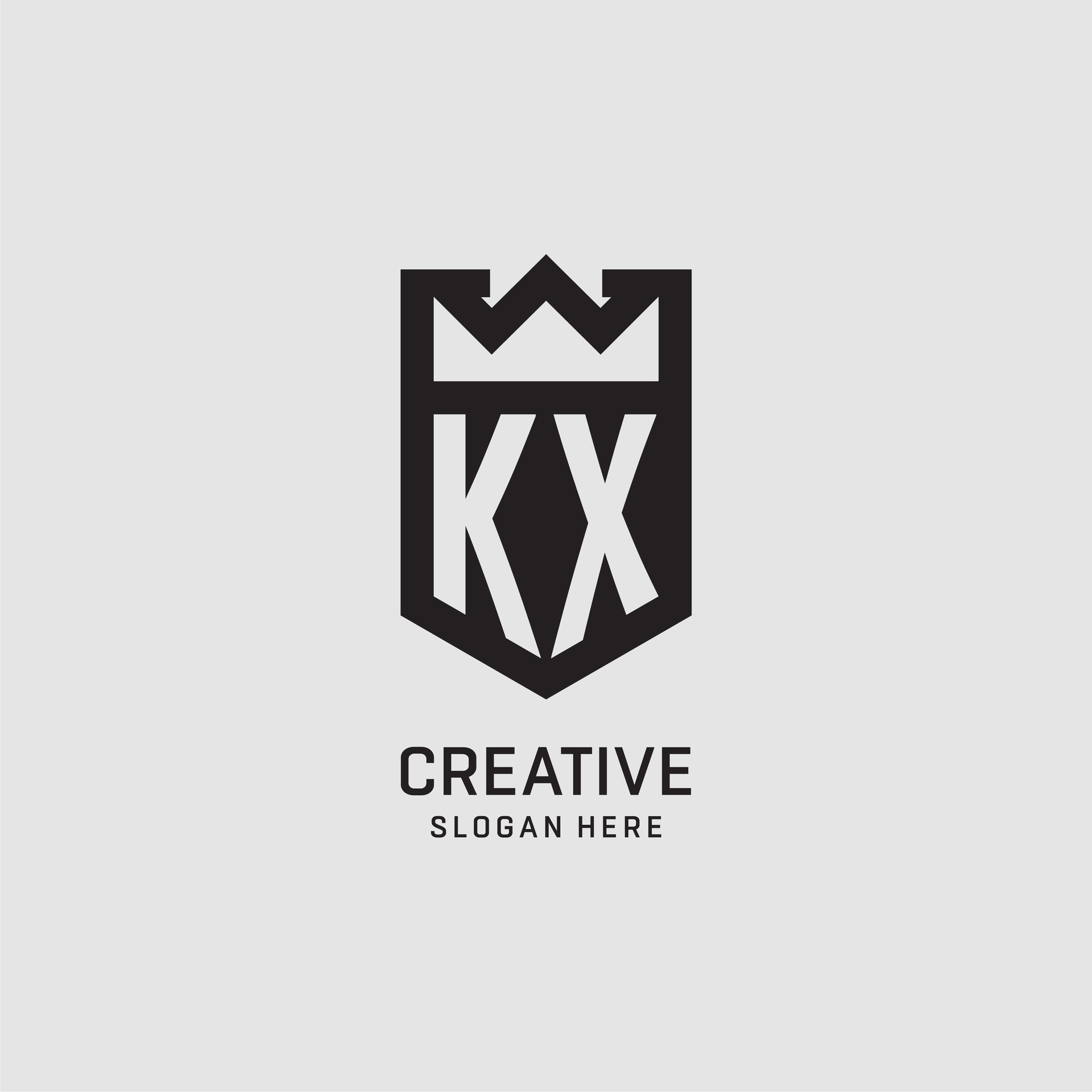Initial KX logo shield shape, creative esport logo design 25758595 Vector Art at Vecteezy
