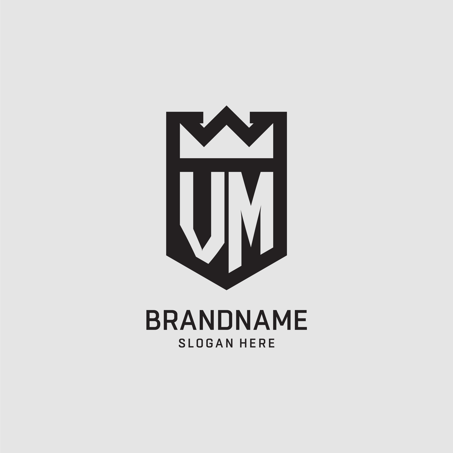 Initial Vm Logo Shield Shape Creative Esport Logo Design 25758874