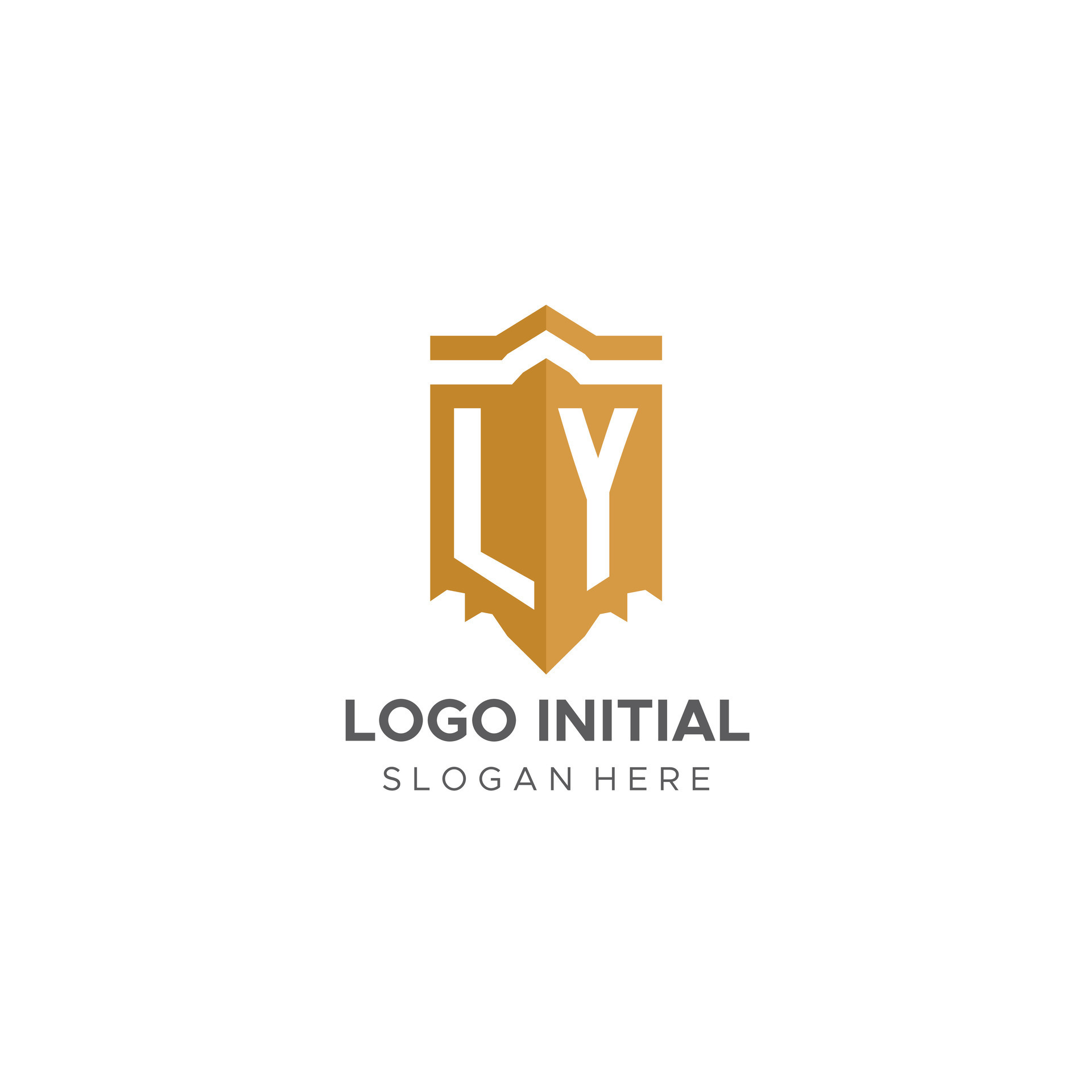 Monogram LY logo with shield geometric shape, elegant luxury initial logo design 25760025 Vector ...