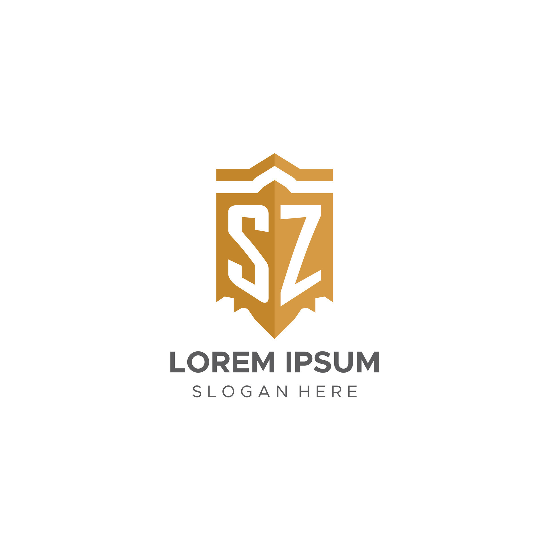 Monogram SZ logo with shield geometric shape, elegant luxury initial ... Monogram SZ logo with shield geometric shape, elegant luxury initial ...