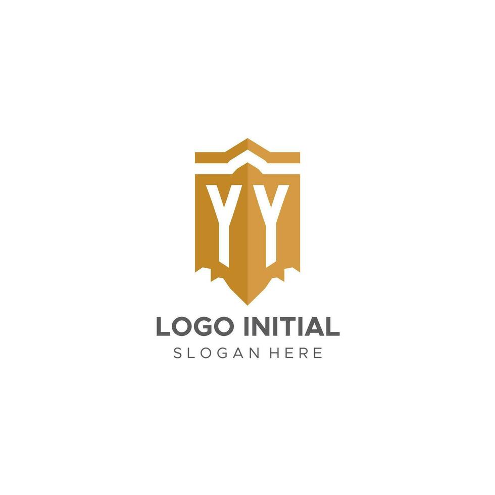 Monogram YY logo with shield geometric shape, elegant luxury initial logo design 25760364 Vector ...