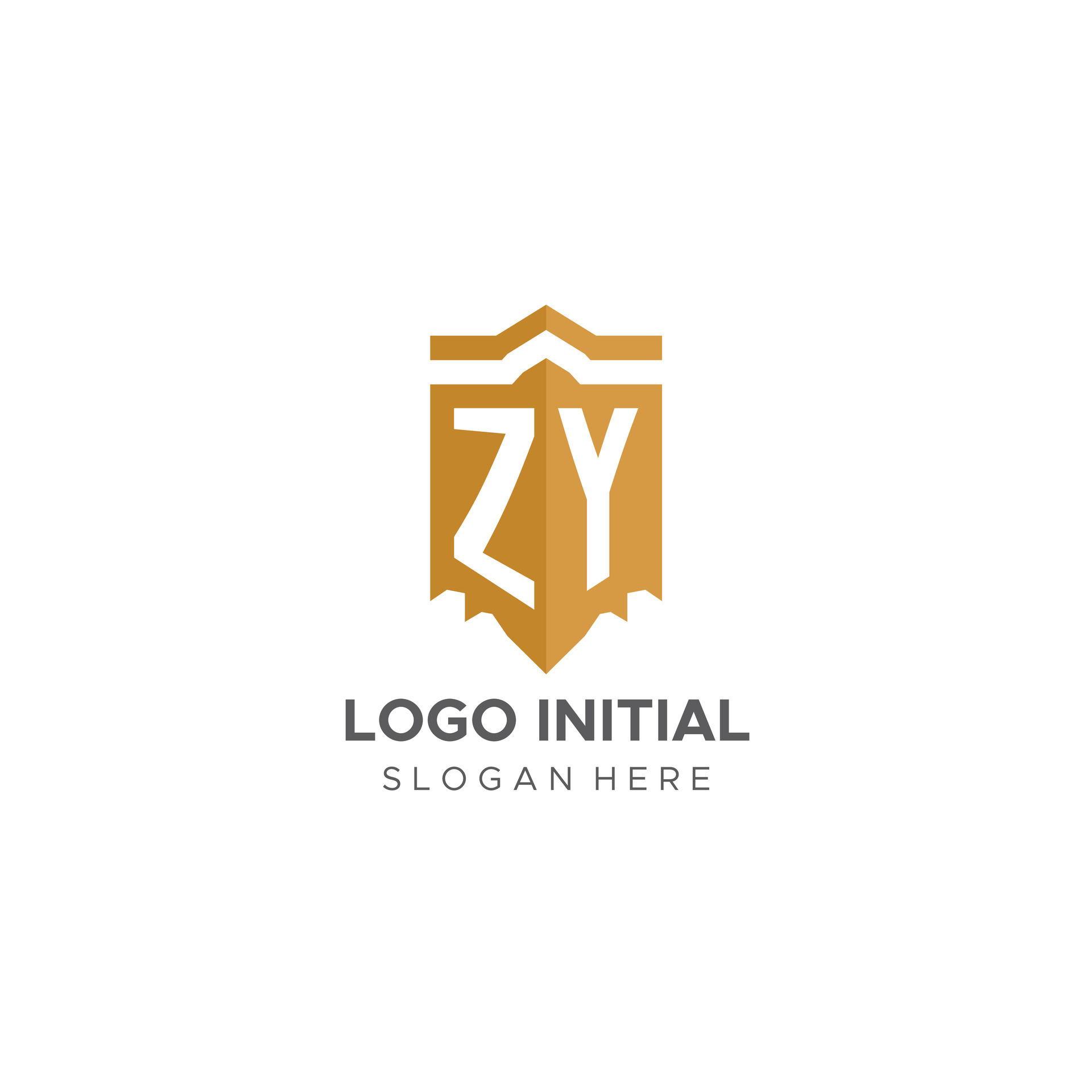 Monogram Zy Logo With Shield Geometric Shape Elegant Luxury Initial