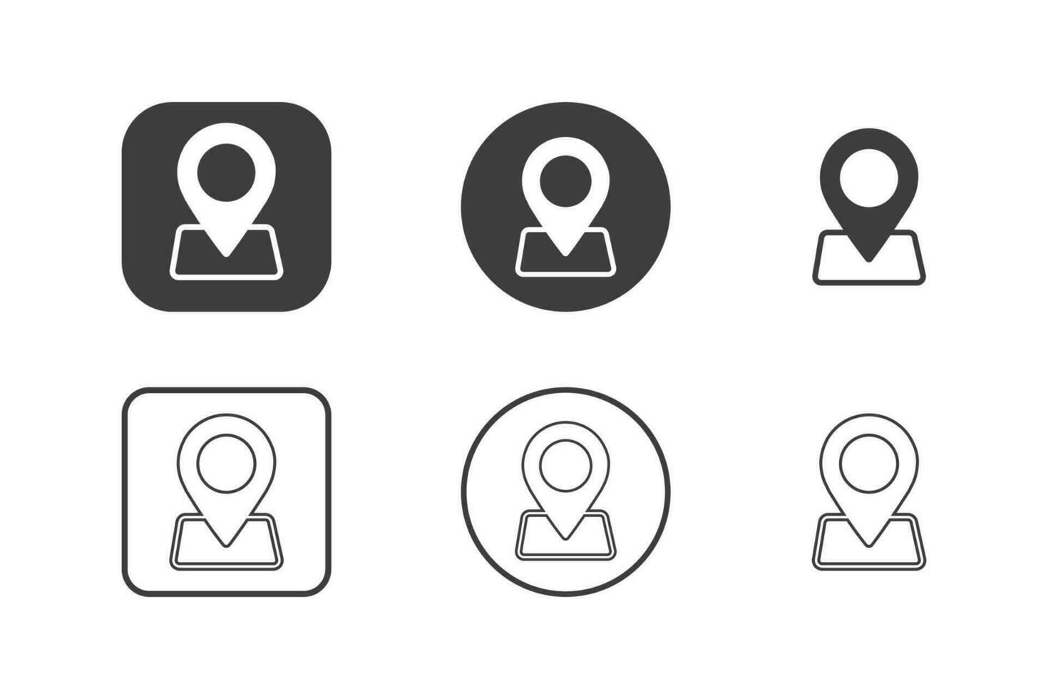 Check in icon design 6 variations. Isolated on white background ...