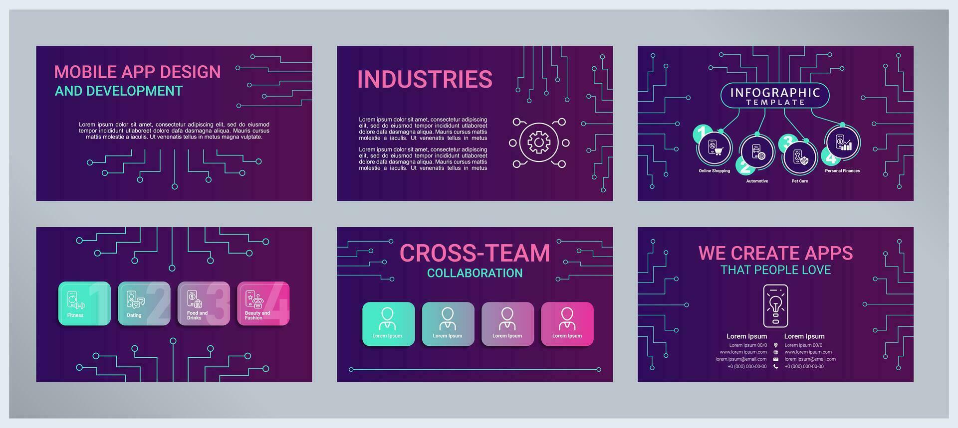Mobile App Design And Development Presentation Templates Set Software