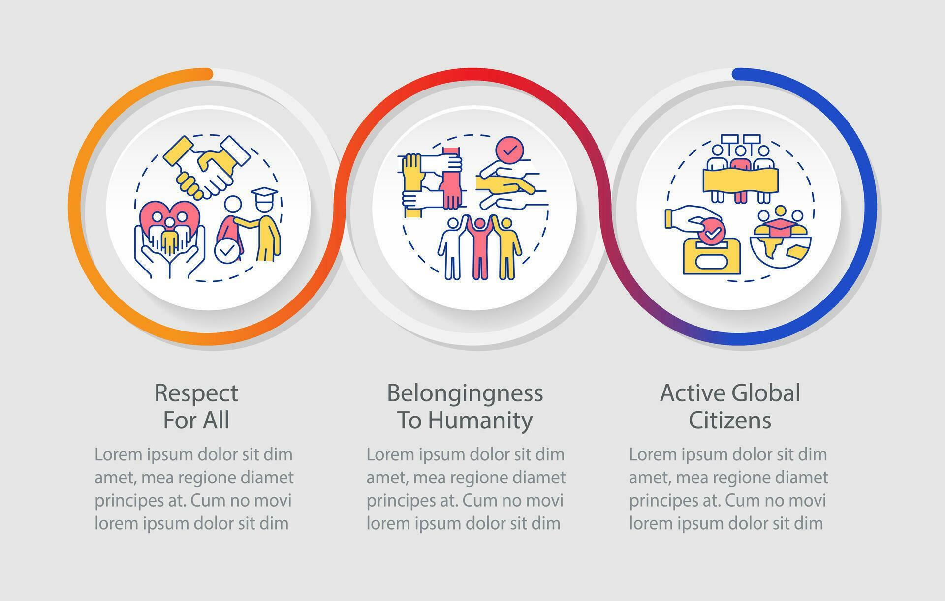 GCED aims loop infographic template. Global citizenship goals. Data ...