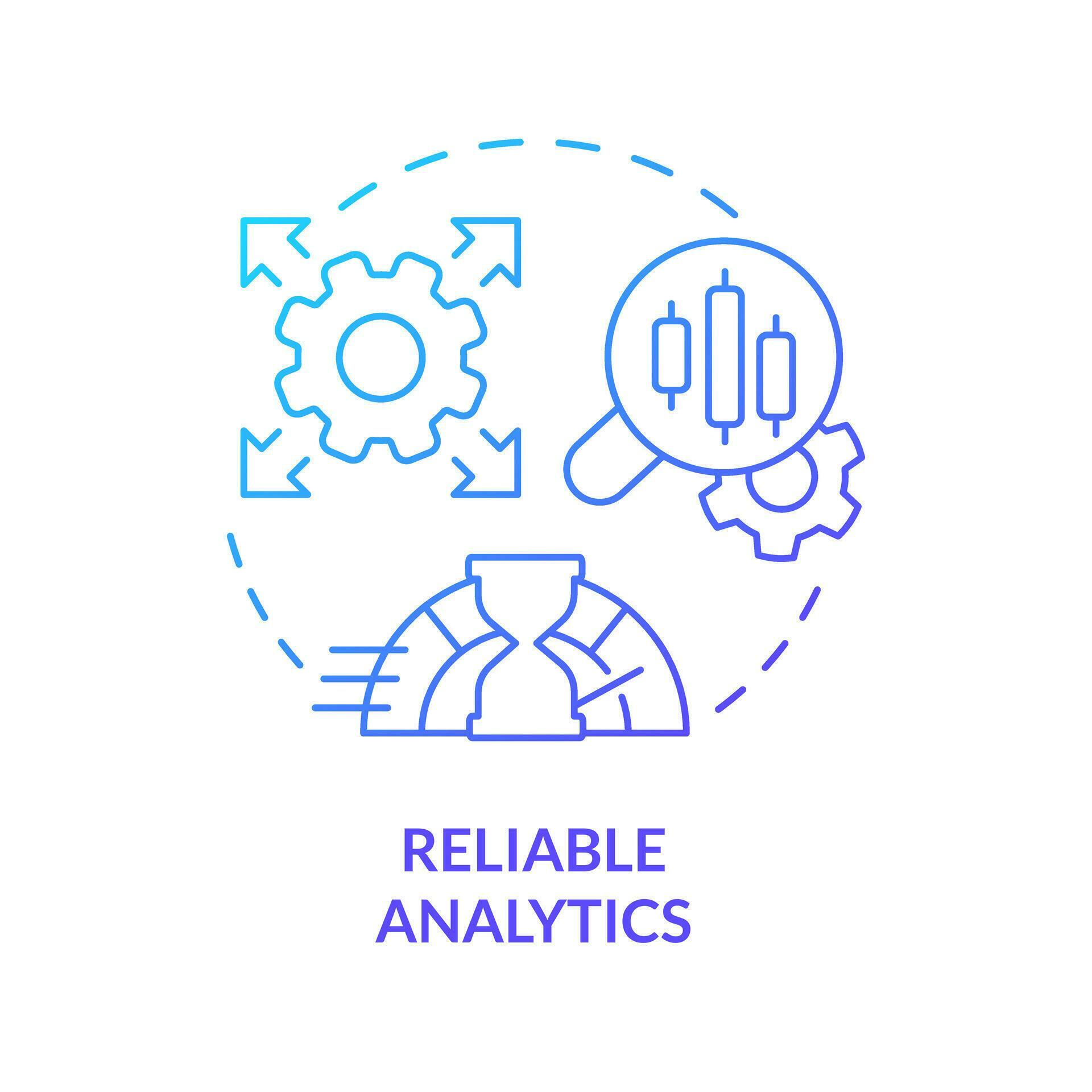 Reliable analytics blue gradient concept icon. Fast service. Digital storage. Data lake ...