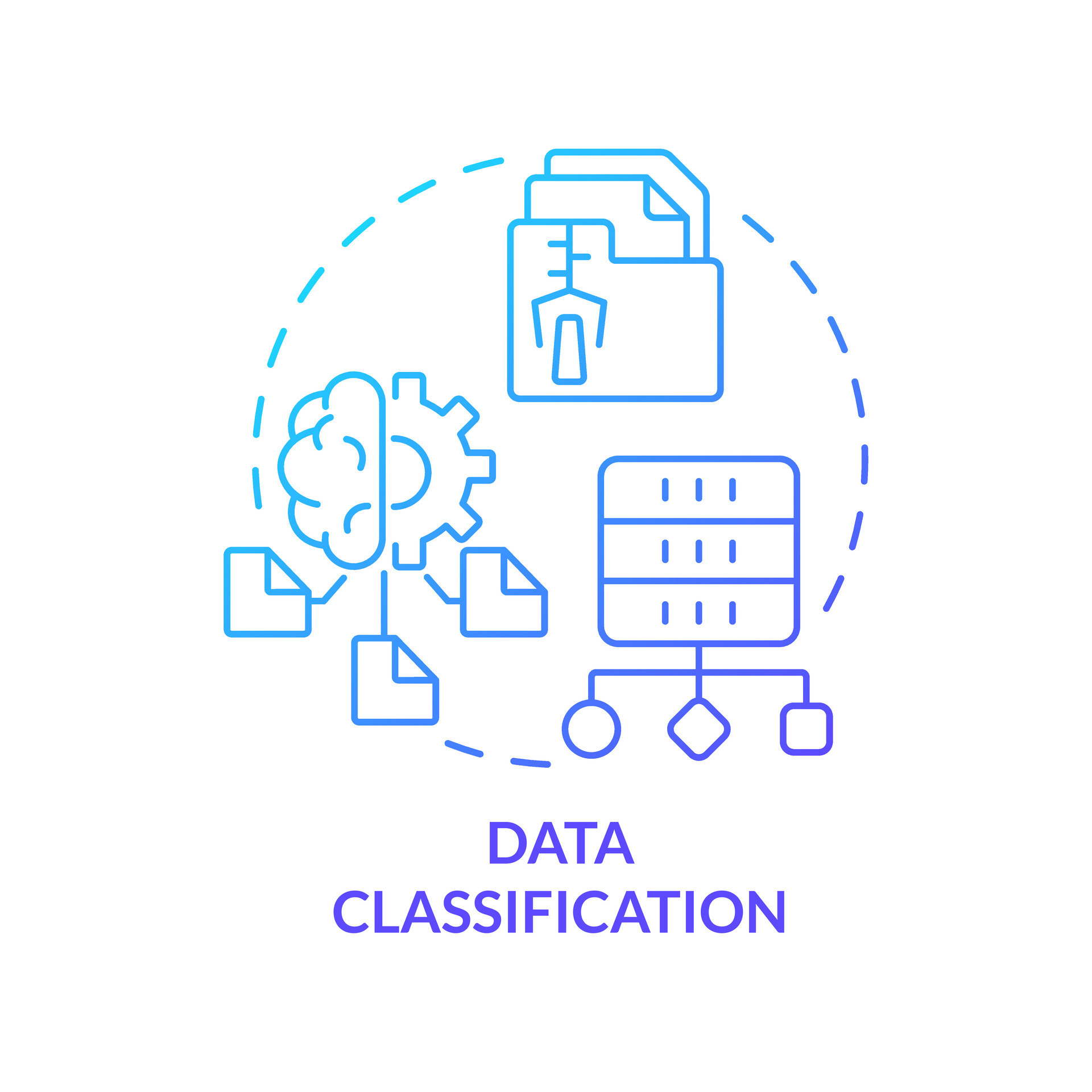 Data Classification Blue Gradient Concept Icon Information Organization Data Lake Architecture