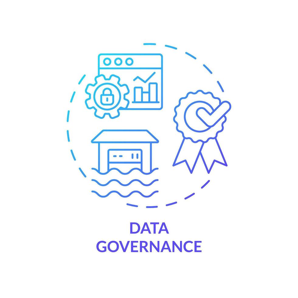 Data governance blue gradient concept icon. Regulation and control ... Data governance blue gradient concept icon. Regulation and control ...