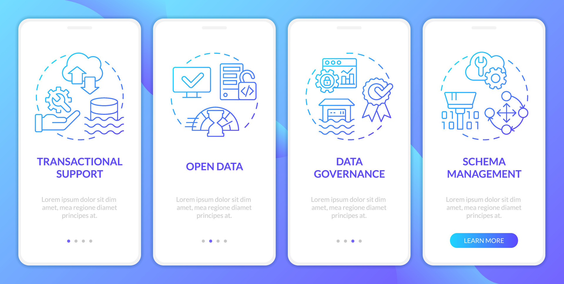 Data Lakehouse Blue Gradient Mobile App Screen Repository Architecture Walkthrough 4 Steps