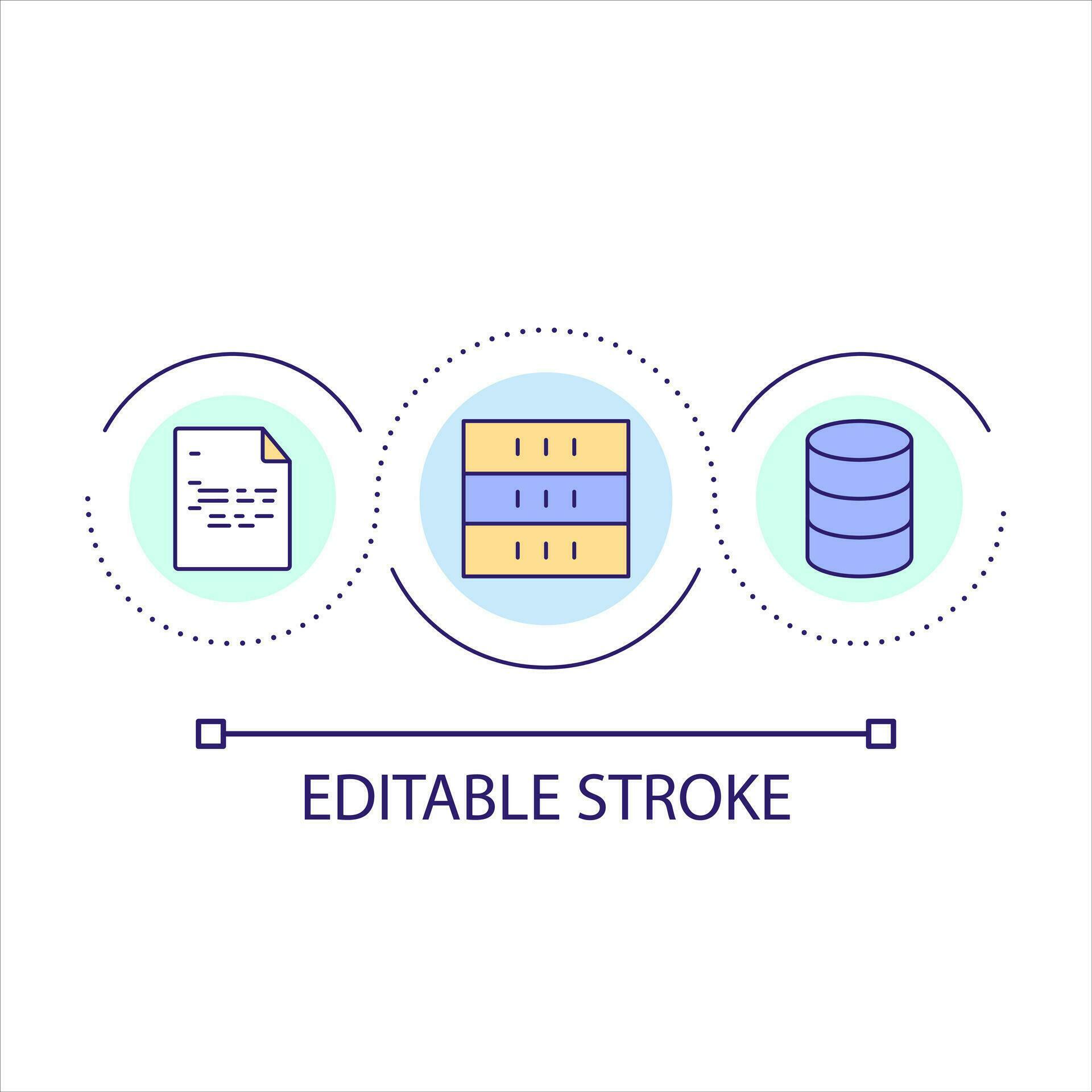 Dataset containing information about code changing loop concept icon. Data storage facility ...