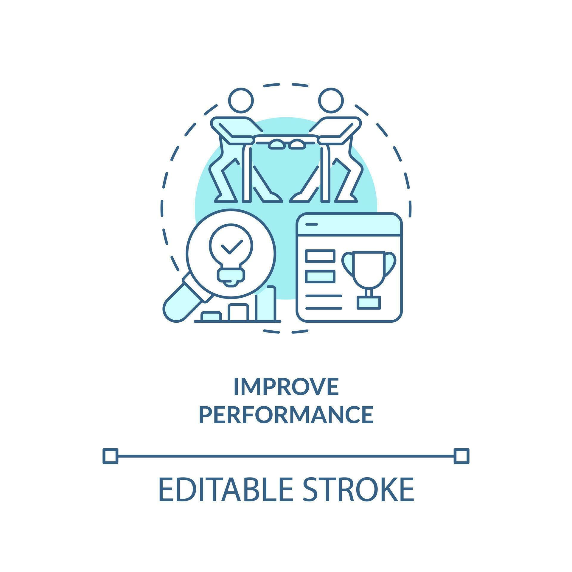 Improve performance turquoise concept icon. Competitions. Gamification in workplace abstract ...