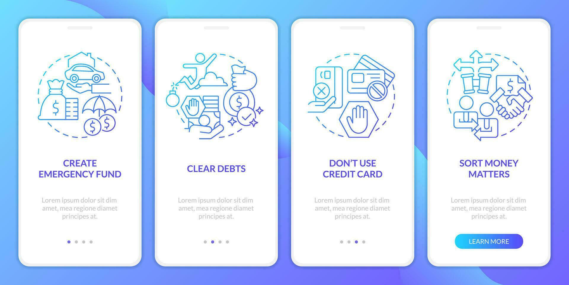 Investing Preparation Blue Gradient Onboarding Mobile App Screen