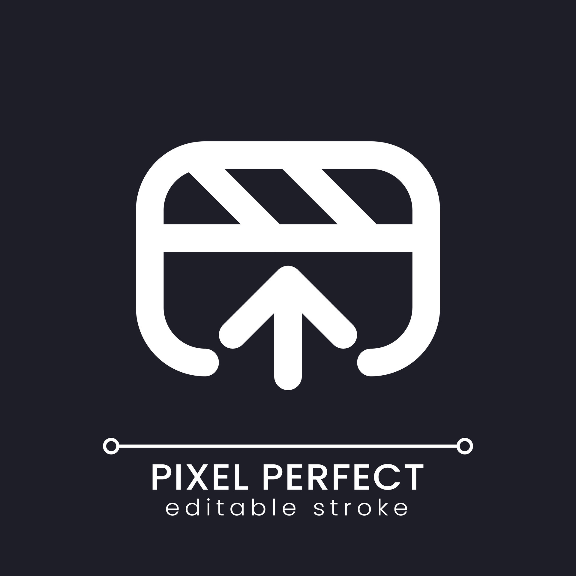 Export video file pixel perfect white linear ui icon for dark theme ...