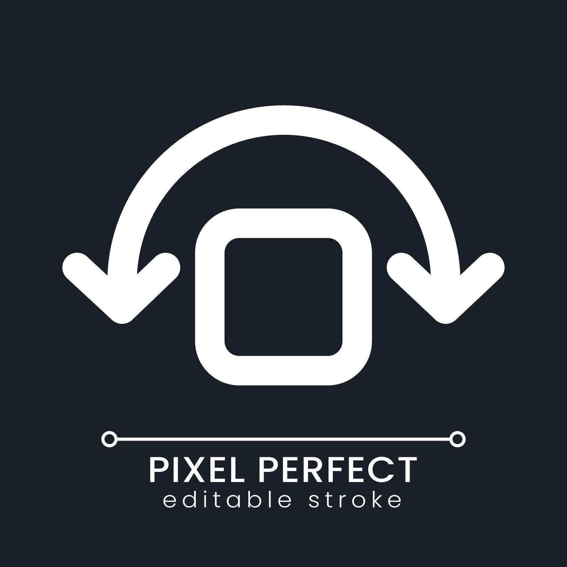 Wobble animation pixel perfect white linear ui icon for dark theme. Video effects editor. Camera ...