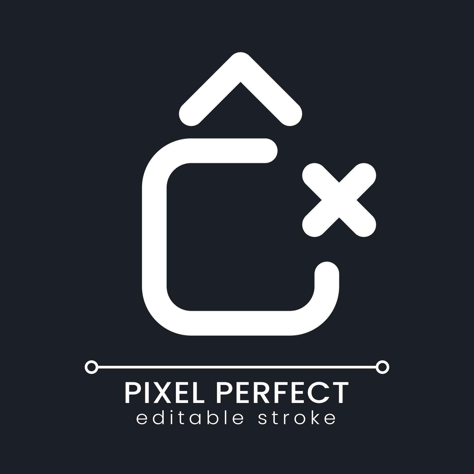 Remove jump animation effect pixel perfect white linear ui icon for dark theme. Delete vertical ...