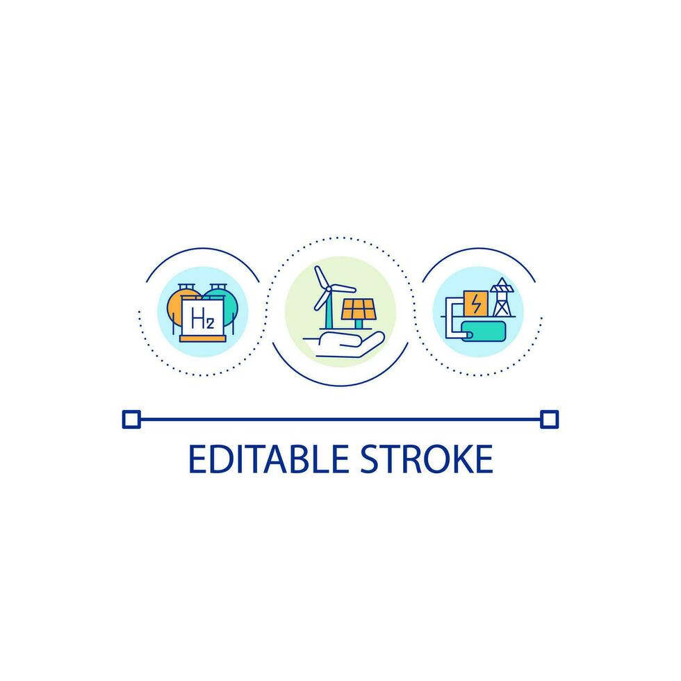 Renewable energy system loop concept icon. Sustainable life ...