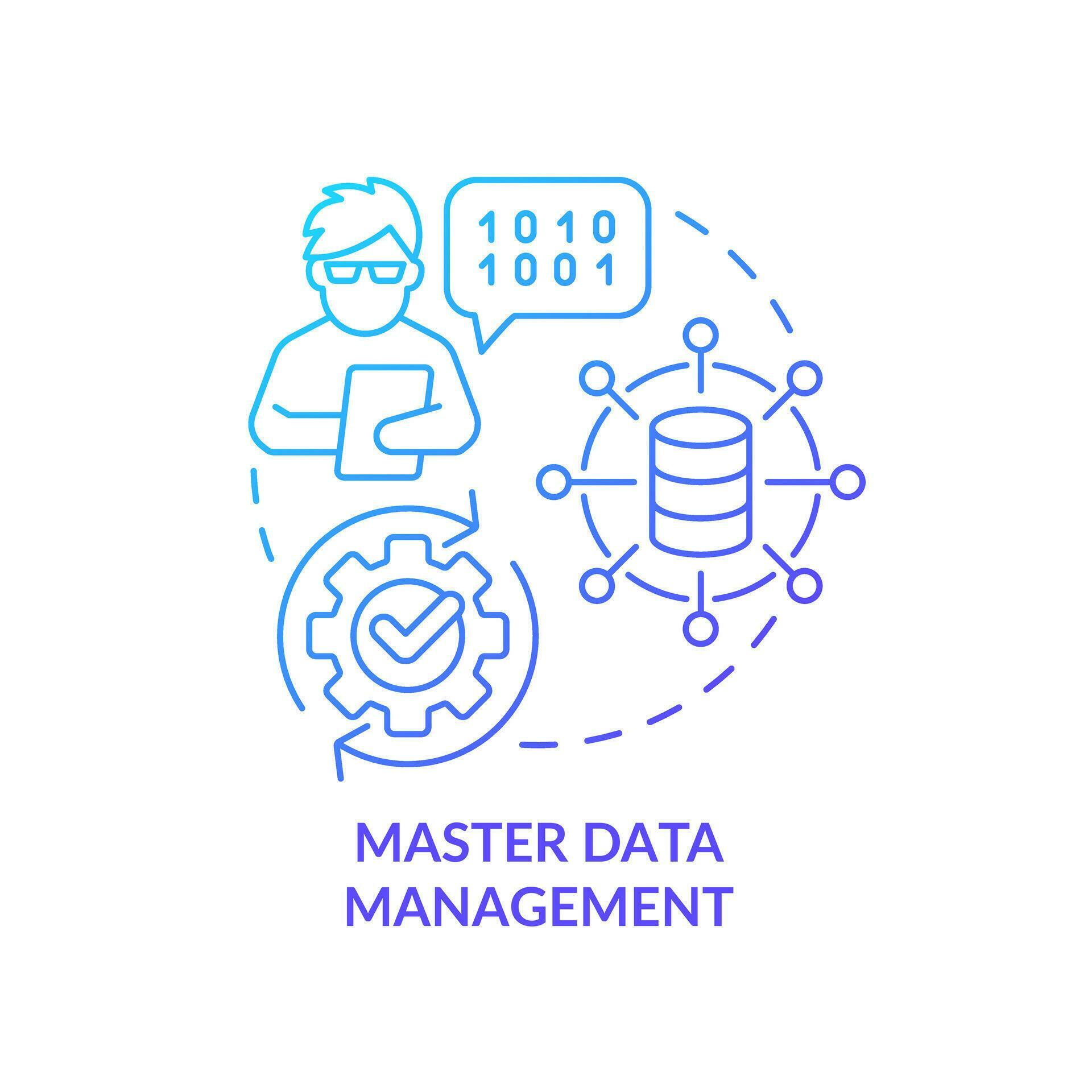 Master database management blue gradient concept icon. Information ...