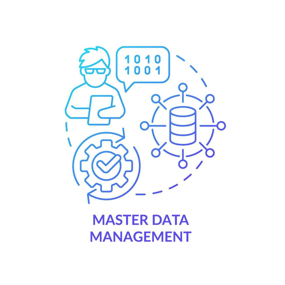 Master Database Management Blue Gradient Concept Icon Information