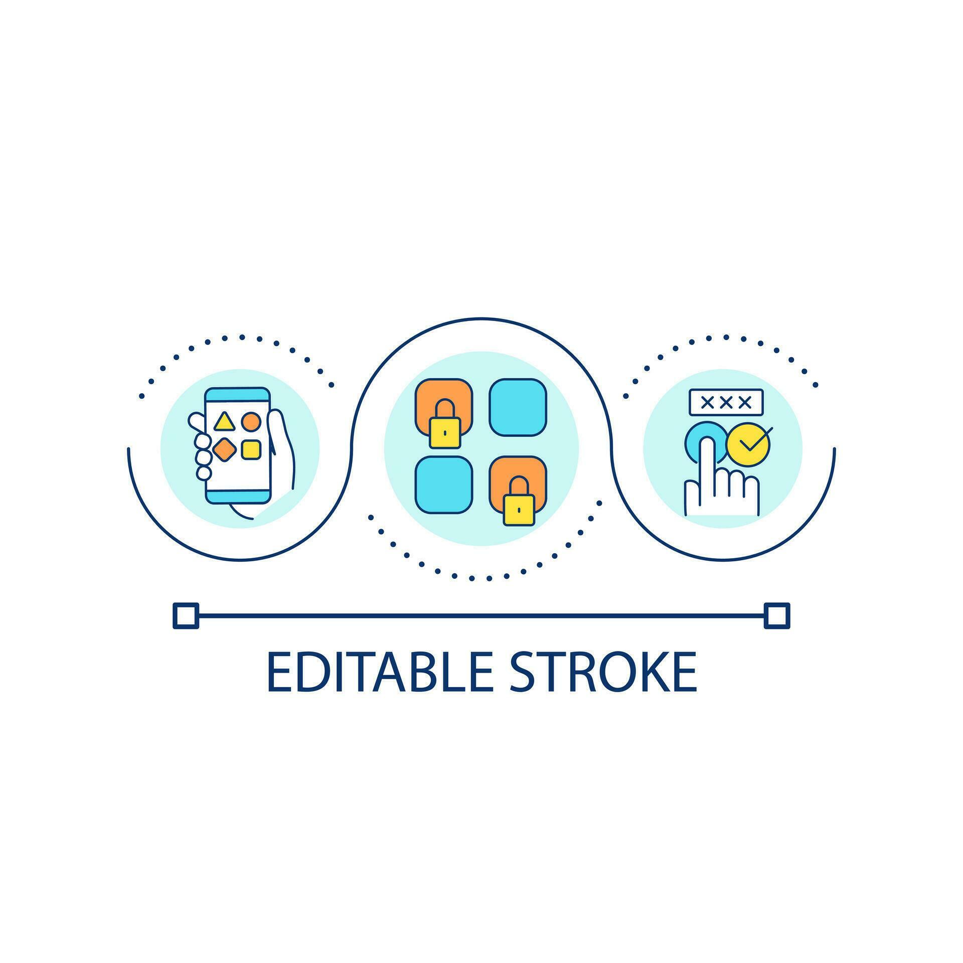 Use Different Password Loop Concept Icon Strong Login Data Prevent