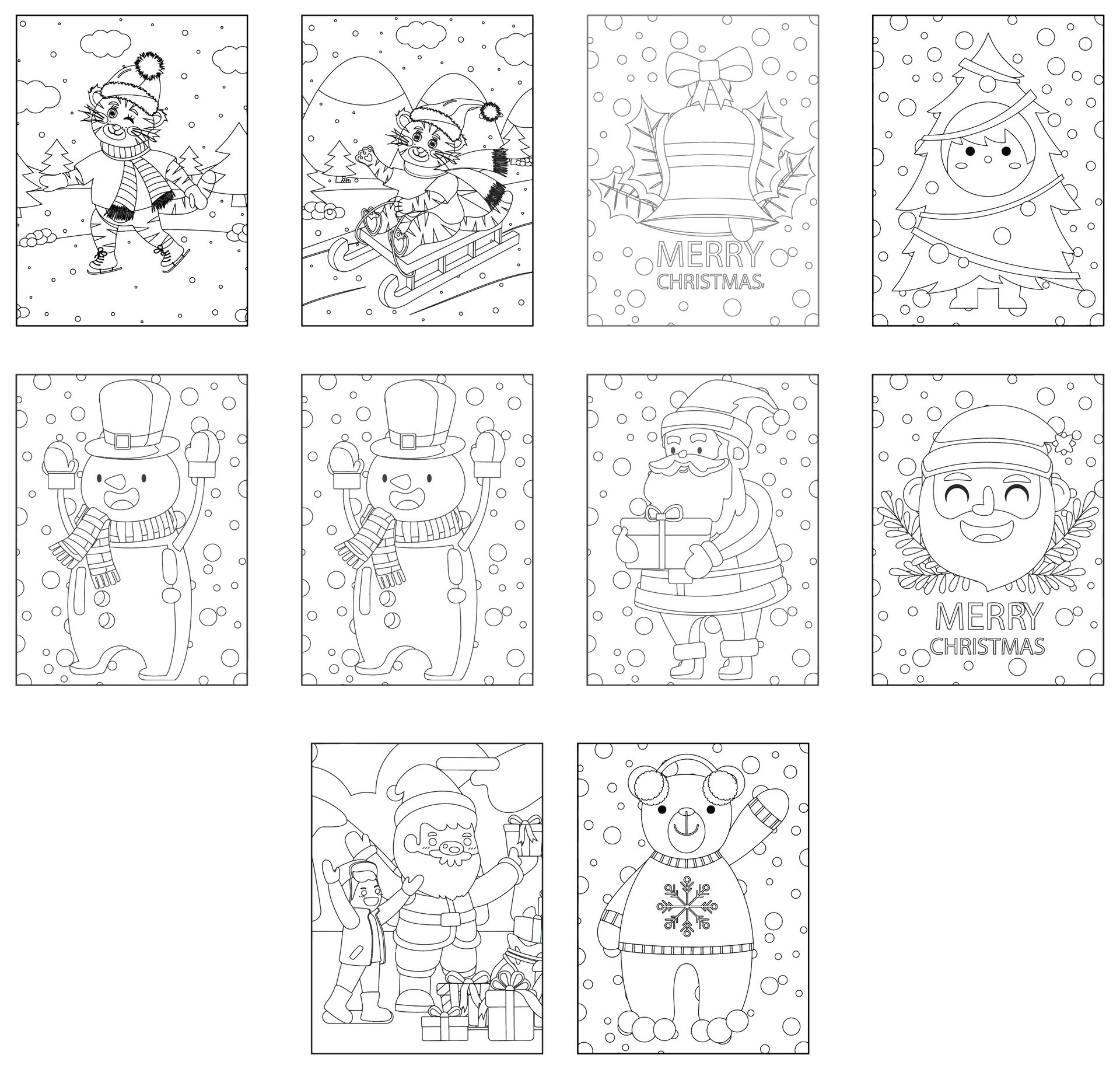 Christmas Coloring Page 25767006 Vector Art at Vecteezy