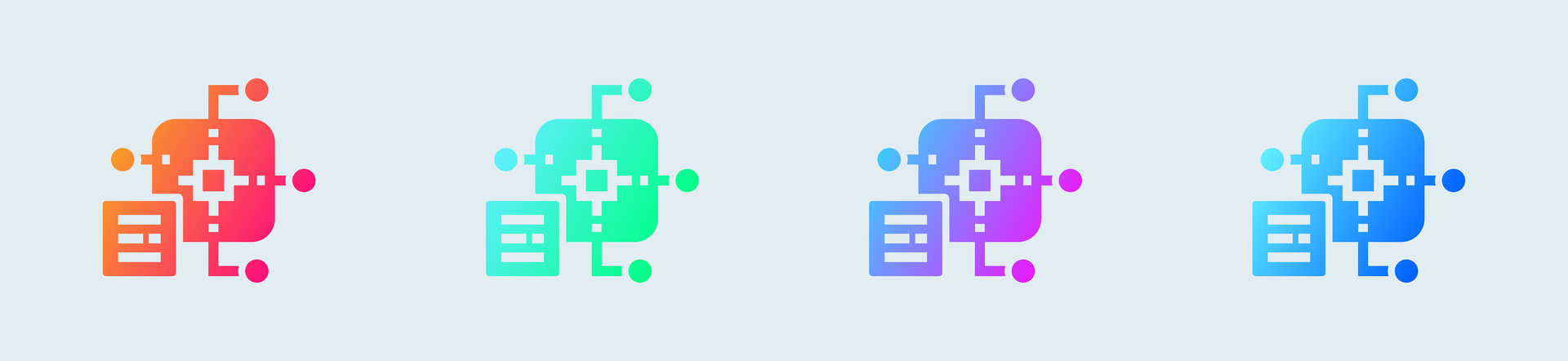 Machine Learning Solid Icon In Gradient Colors Artificial Intelligence