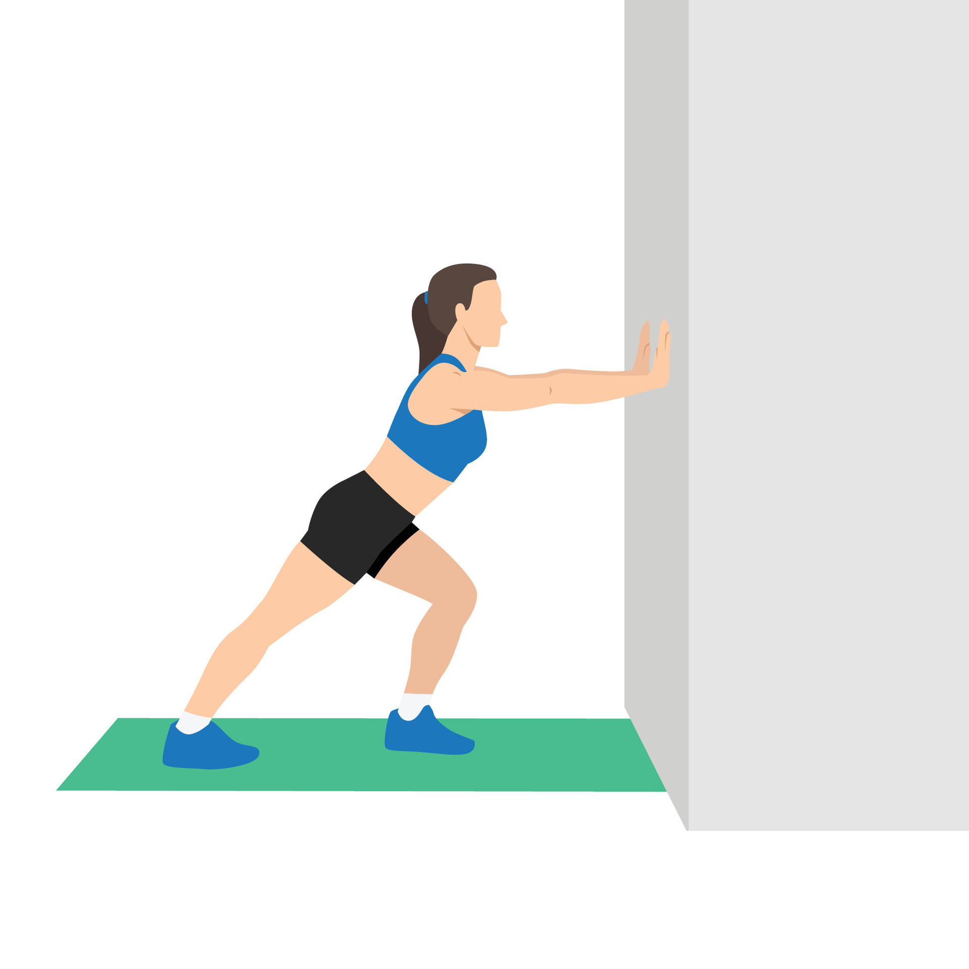 Woman Doing Straight Leg Calf Stretch Exercise 25767918 Vector Art At Vecteezy