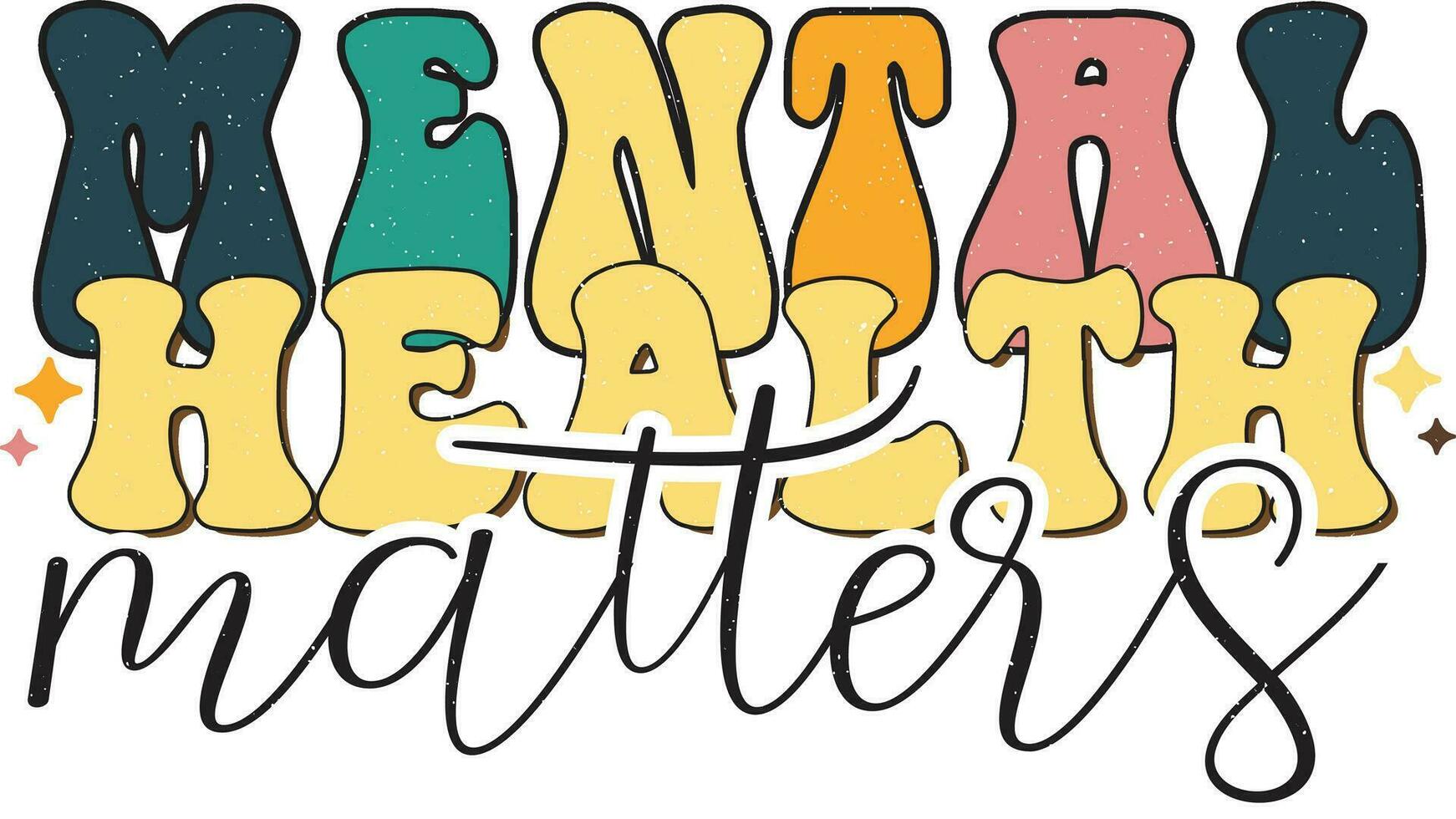 retro mental salud sublimación diseño 25769431 Vector en Vecteezy