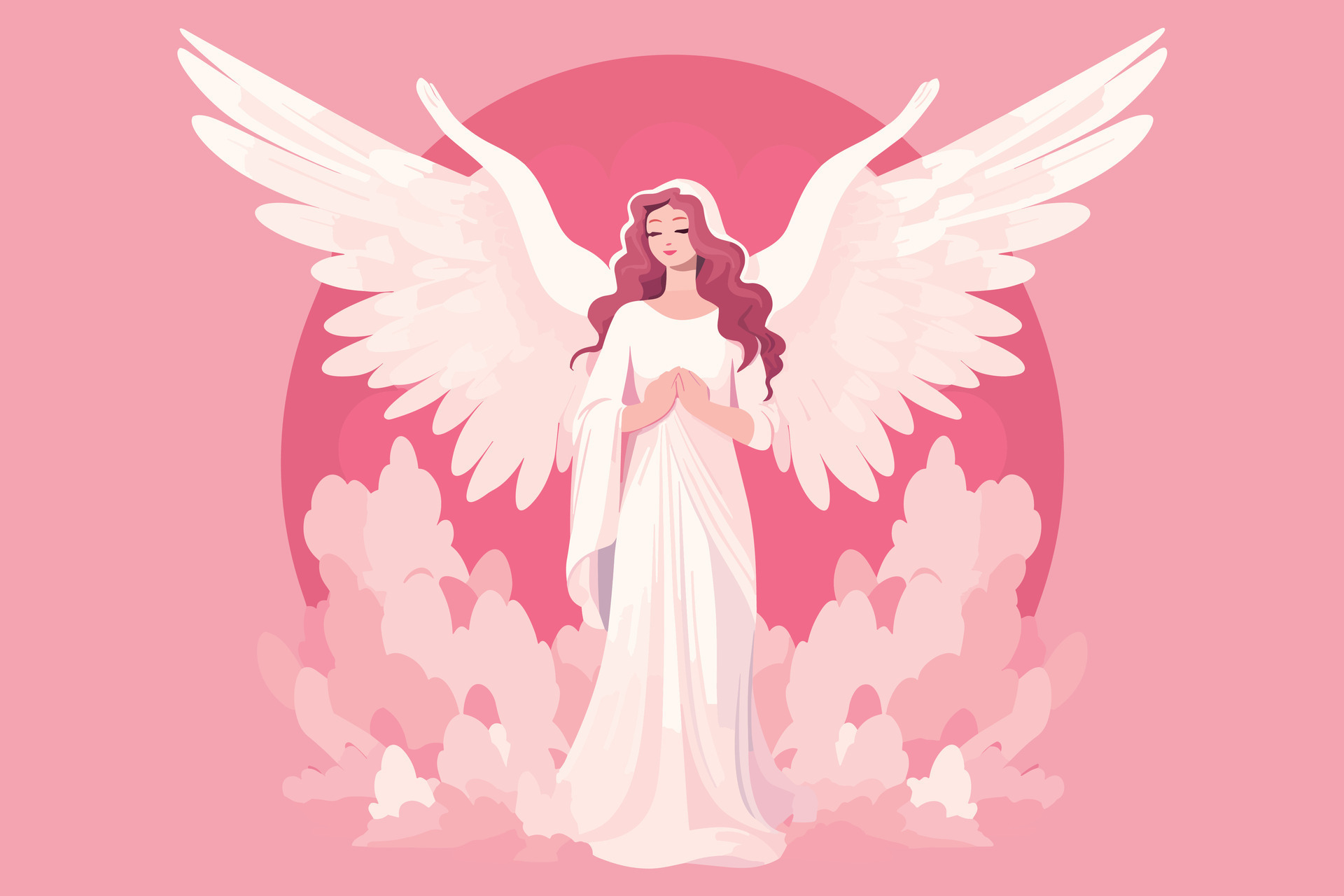 Beautiful Fairy With An Angelic Aura Illustration Angel With Wings