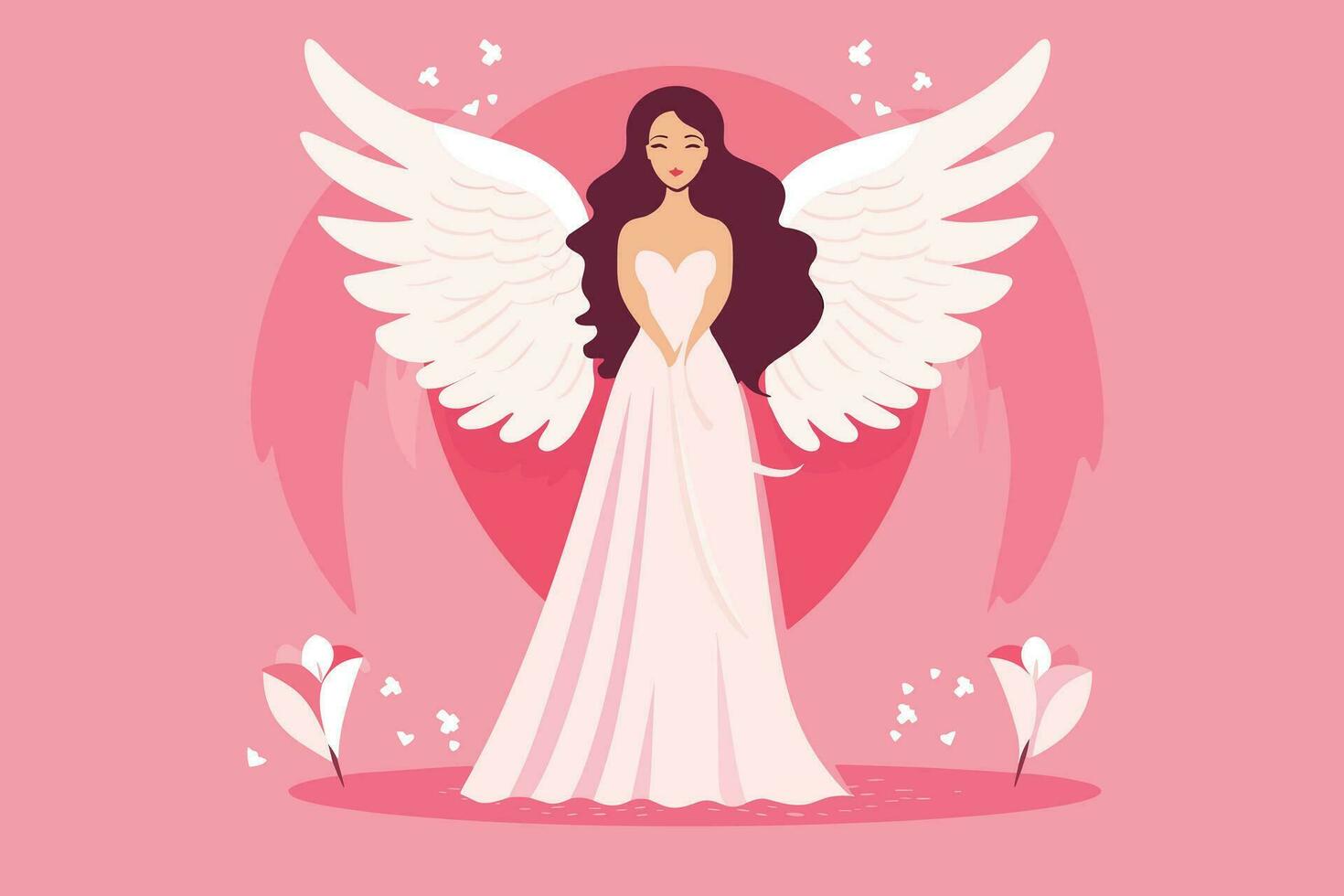 Beautiful Fairy With An Angelic Aura Illustration Angel With Wings