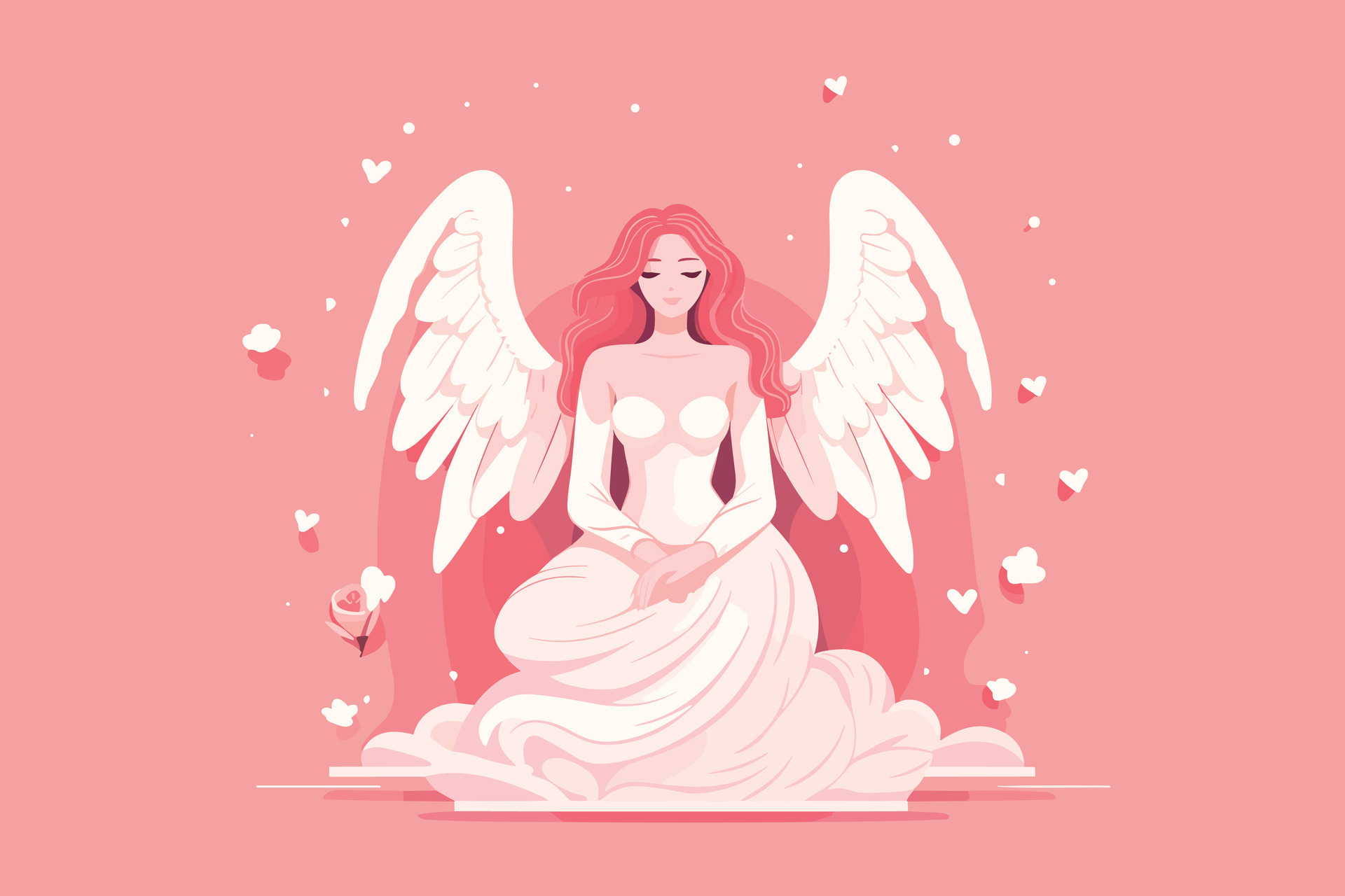 Beautiful Fairy With An Angelic Aura Illustration Angel With Wings