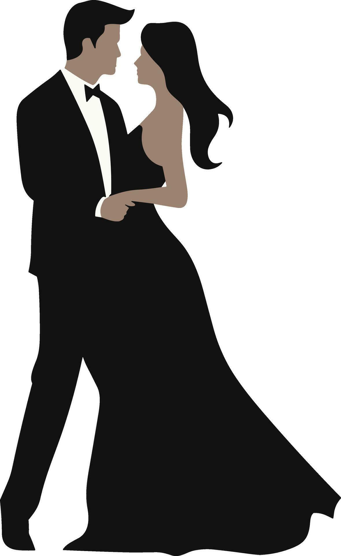 cute couple dancing silhouette on isolated background 25770569 Vector ...
