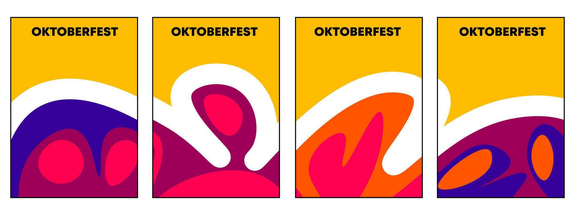 Set of oktoberfest banner background. Abstract dynamic colorful beer. Vertical oktoberfest ...