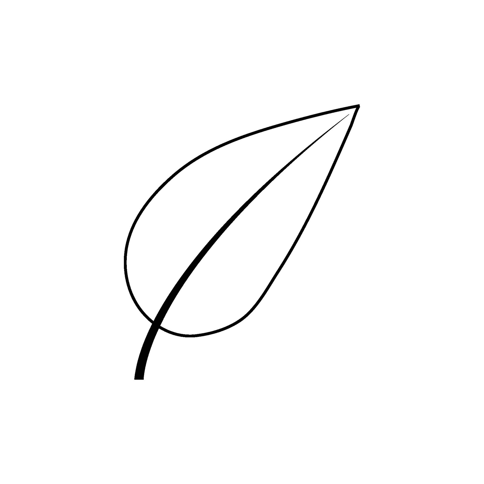 Outline tree leaf vector illustration isolated on white background ...