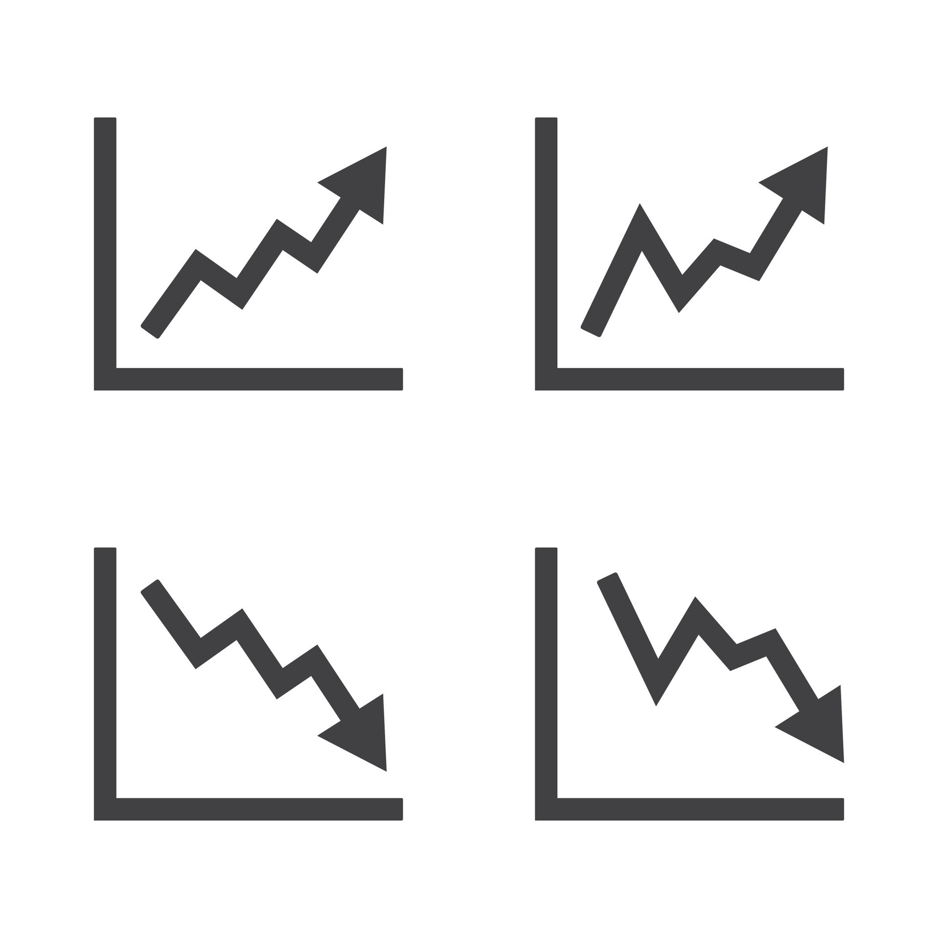 Graph Chart Going Up And Down Sign Arrows Flat Design Vector graph-chart-going-up-and-down-sign-arrows-flat-design-vector