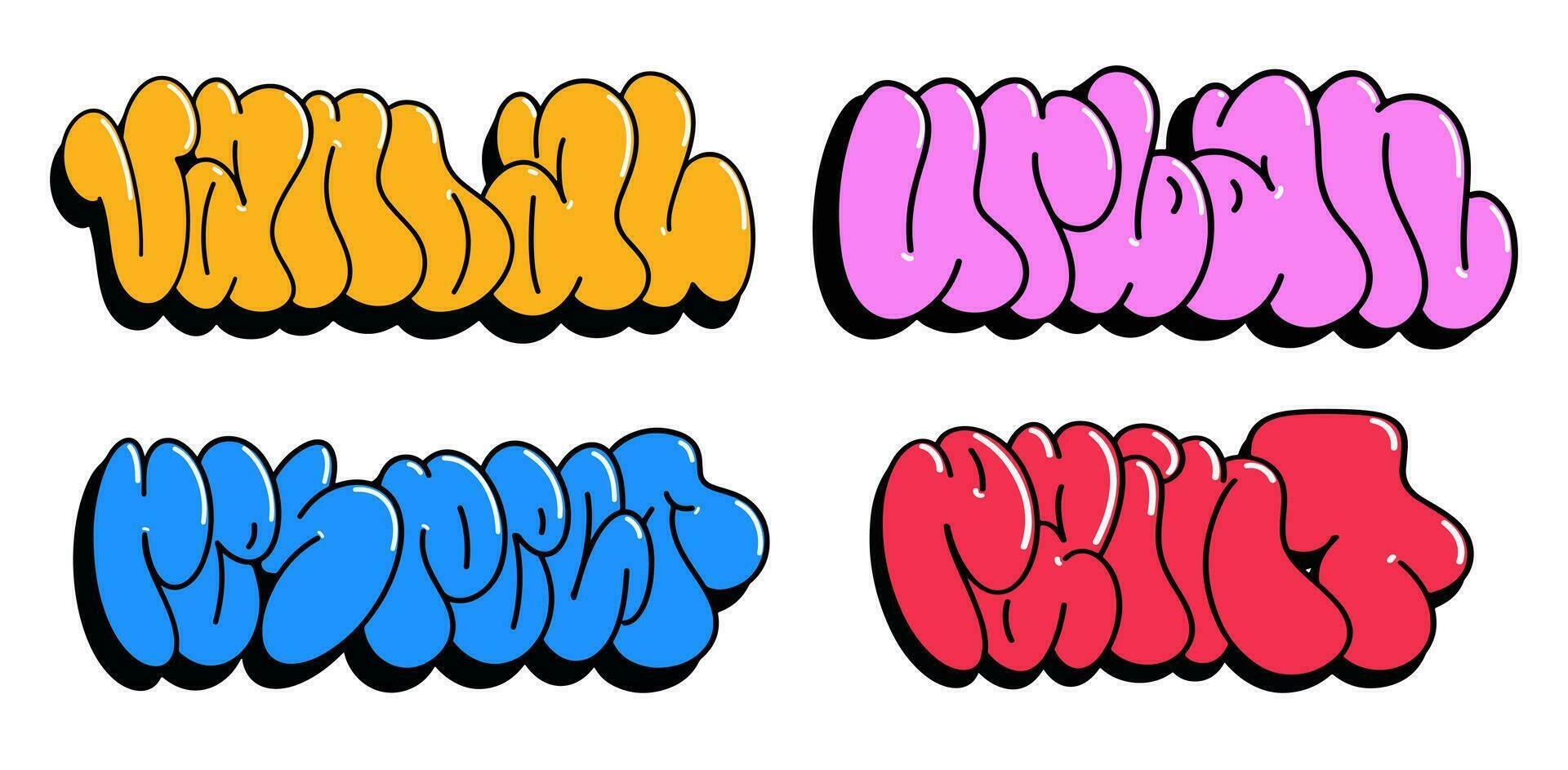 Multicolored Background Graffiti Letters Bright Colored Inscriptions In The Style Of Graffiti