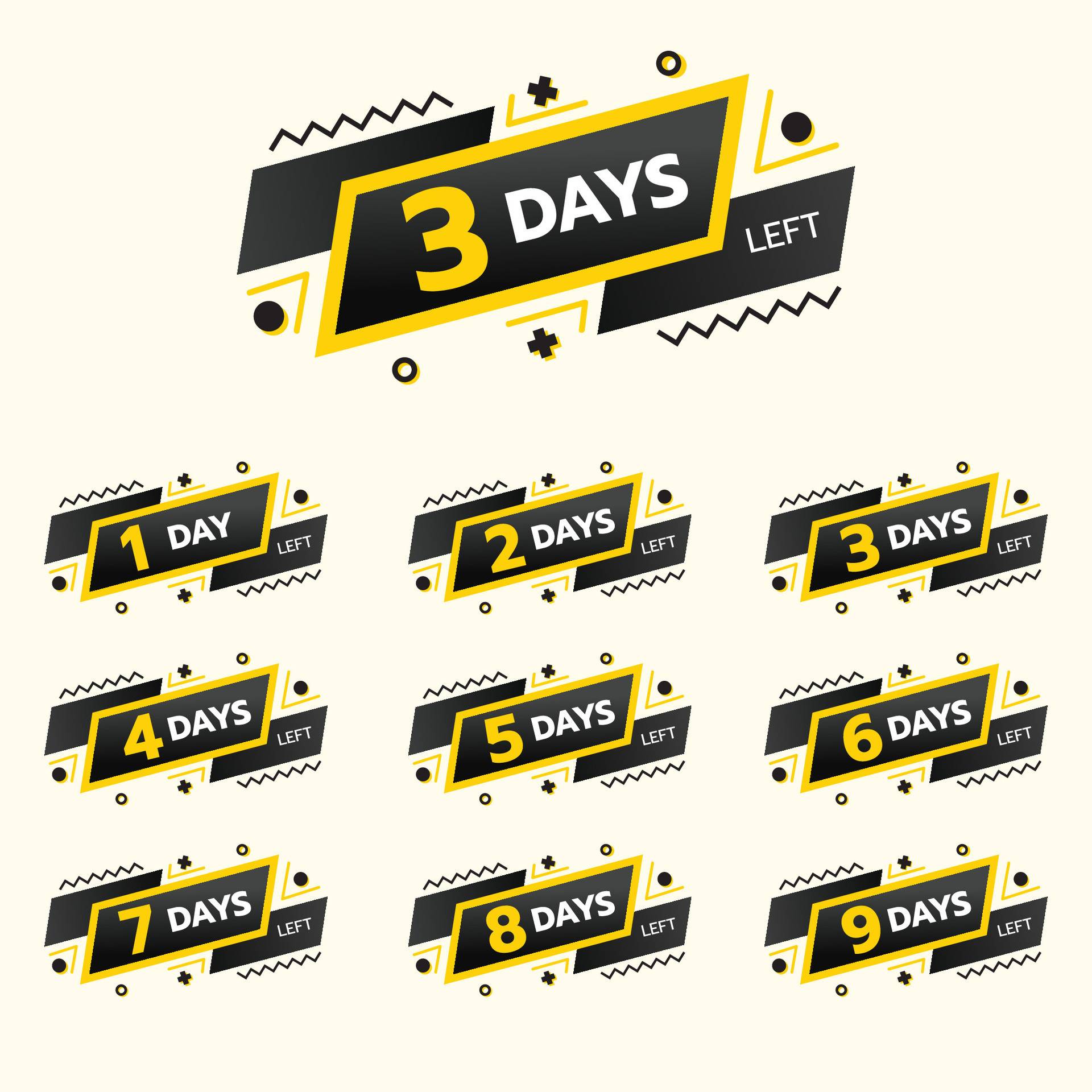 Promotional Number Of Days Left Banner Template Design 25776718 Vector