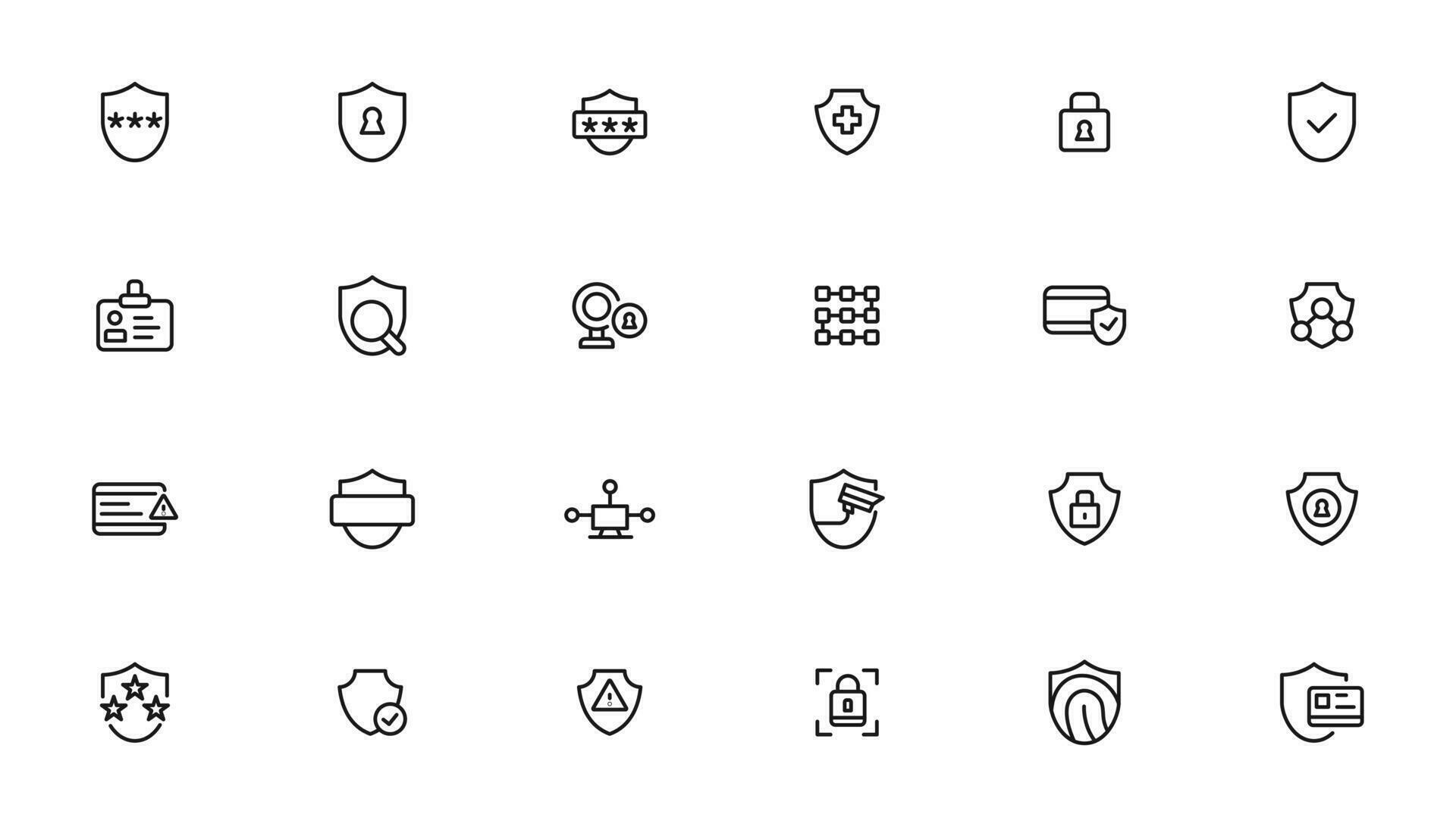 Security icon set. Containing secured payment, encryption, safety, insurance, data protection ...