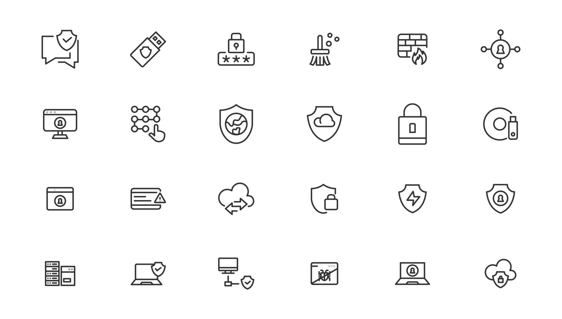 Security Icon Set Containing Secured Payment Encryption Safety