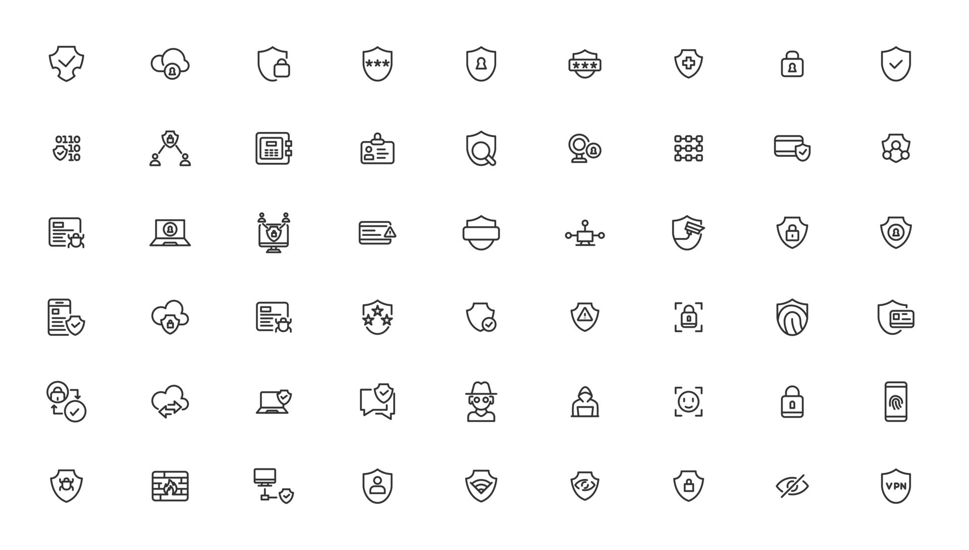Security Icon Set Containing Secured Payment Encryption Safety Insurance Data Protection