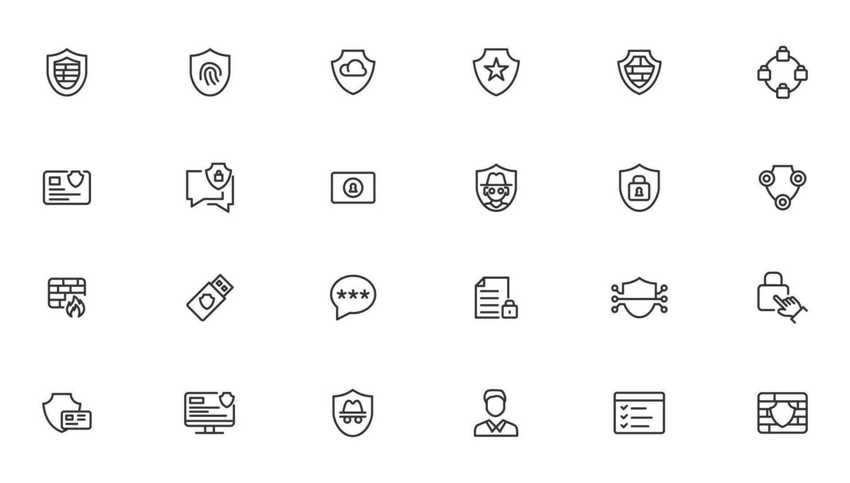 Security Icon Set Containing Secured Payment Encryption Safety Insurance Data Protection