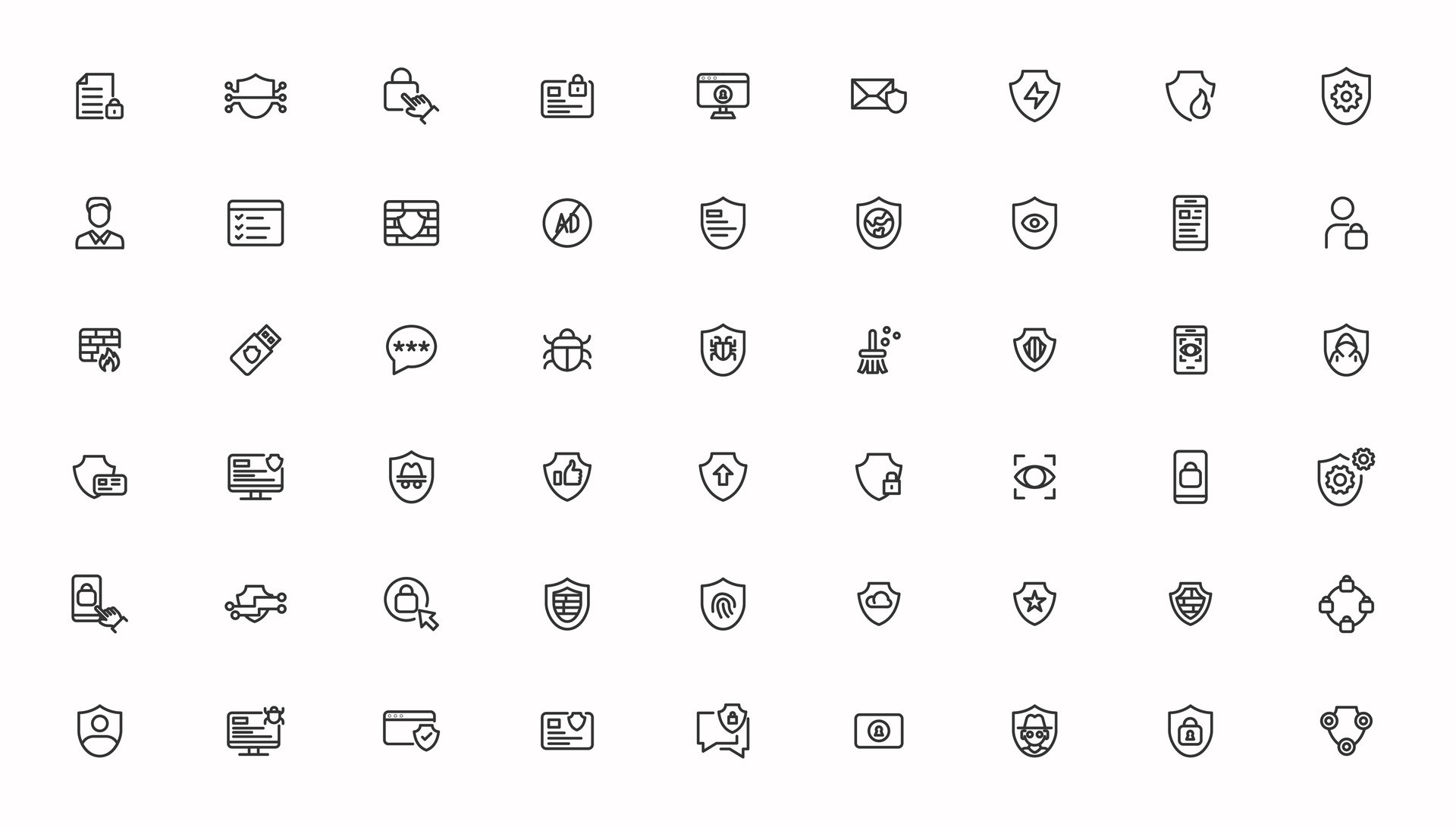 Security Icon Set Containing Secured Payment Encryption Safety Insurance Data Protection