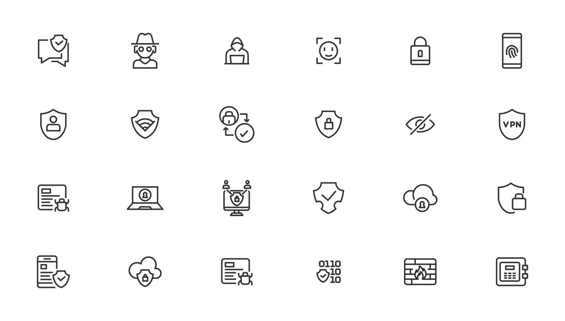 Security icon set. Containing secured payment, encryption, safety, insurance, data protection ...