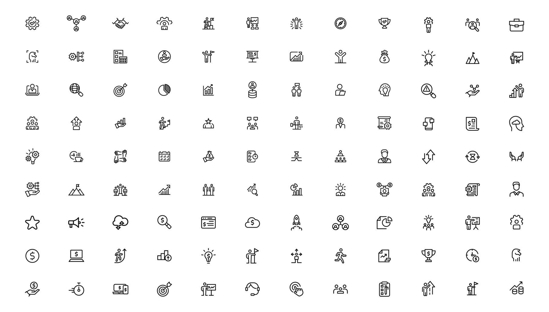 Business And Management Line Icons Set Management Icon Collection