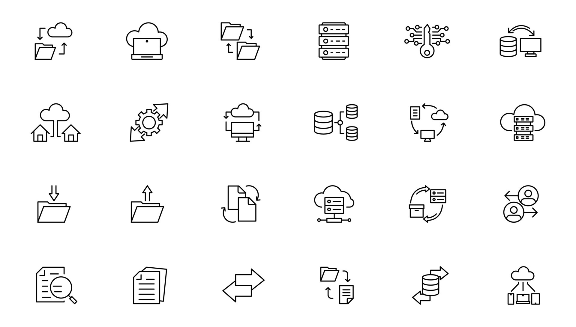 Information Technology Editable Stroke Outline Icon Set With It Network System Communication