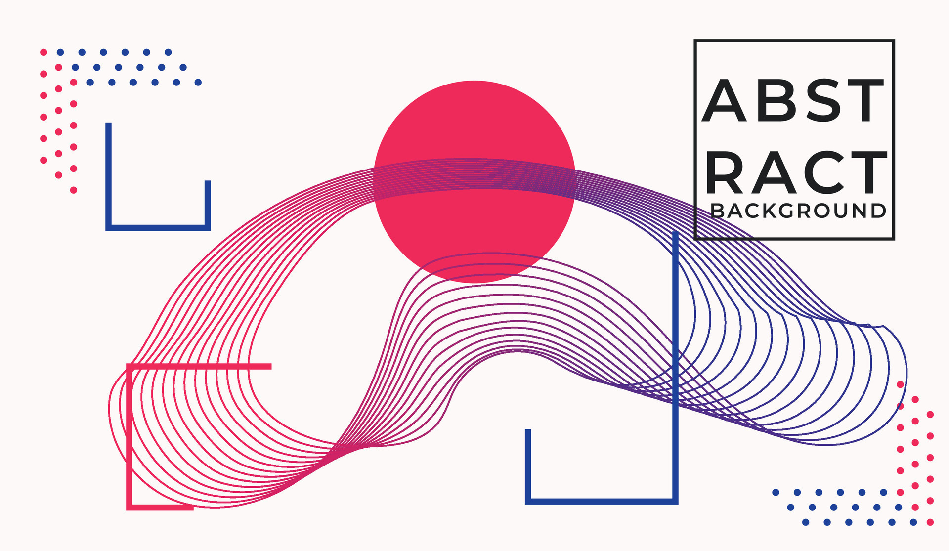 Abstract Background With Dynamic Linear Waves Vector Illustration In Flat Minimalistic Style