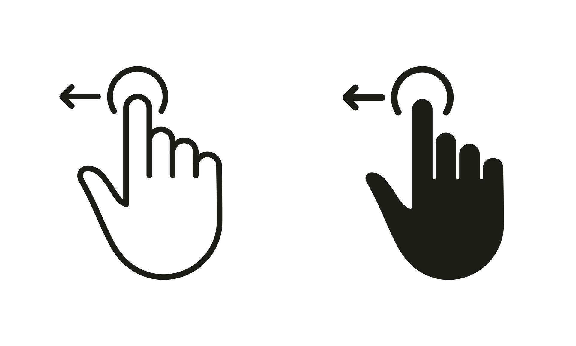 Double Click Gesture, Hand Cursor of Computer Mouse Line and Silhouette ... Double Click Gesture, Hand Cursor of Computer Mouse Line and Silhouette ...